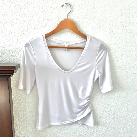 Leith | Tops | Leith Womens Short Sleeve Slim Fit Cross Wrap Top | Poshmark